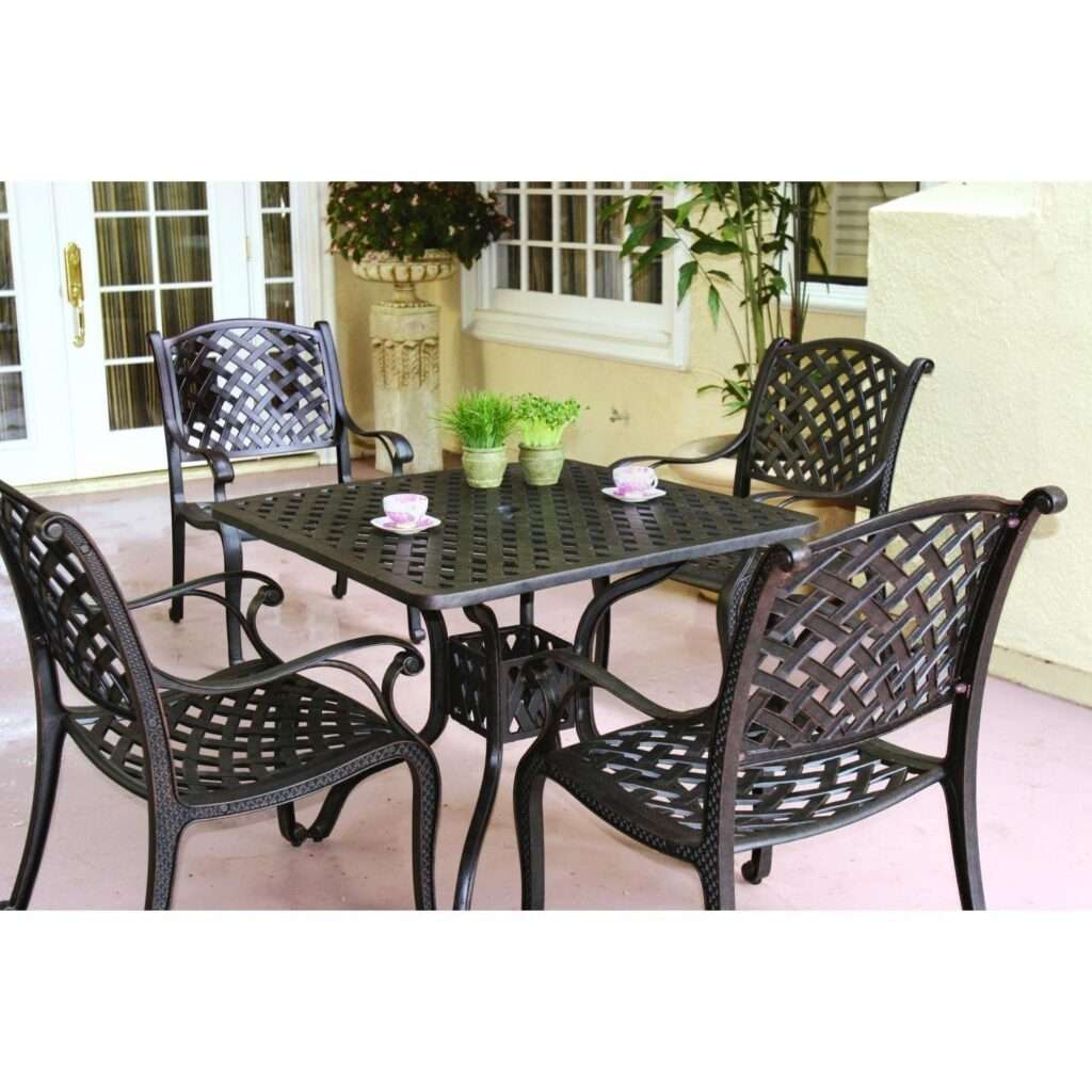 Darlee Nassau 5 Piece Cast Aluminum Patio Dining Set